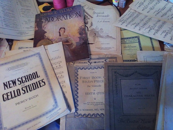 25 Sheets Very Old/vintage Antique Music Books Piano Viola | Etsy