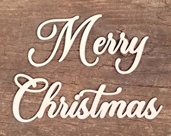 Merry Christmas Wood Cutout - Etsy
