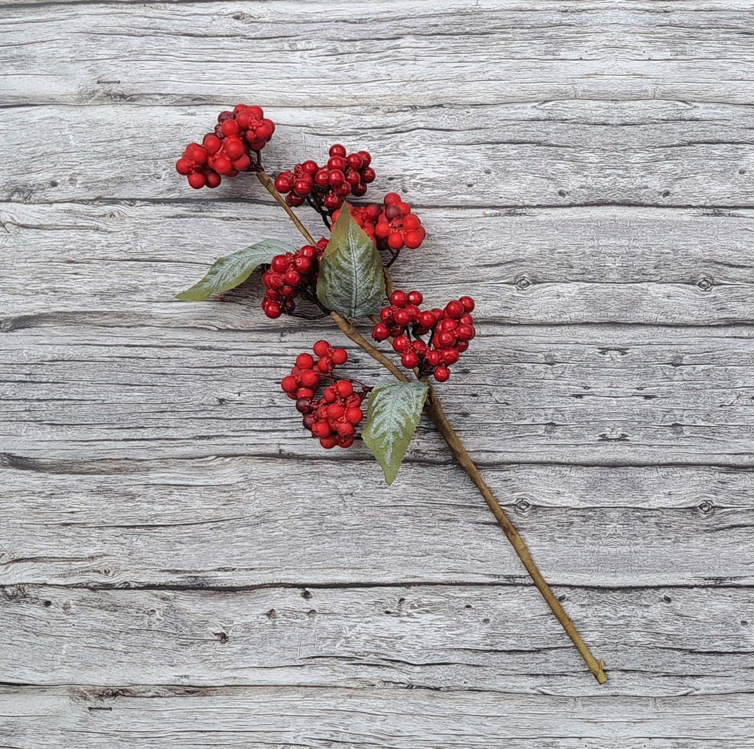 Big, Beautiful 16" Red Berry Floral Pick Spray - Christmas ...