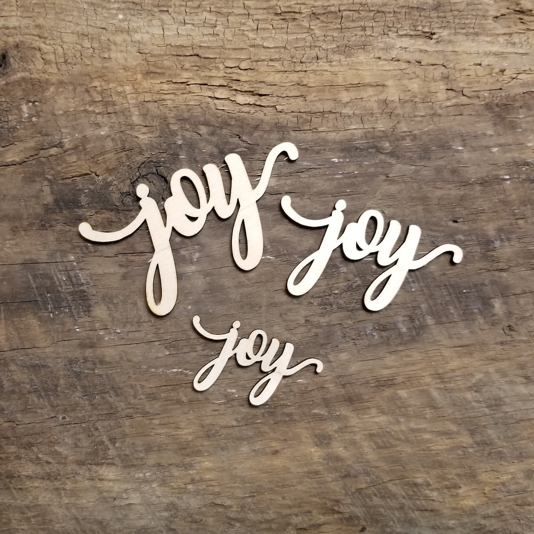Wood Laser Cut Word "joy" - 1/8" Thick Wood - NEW 4 Sizes Available ...