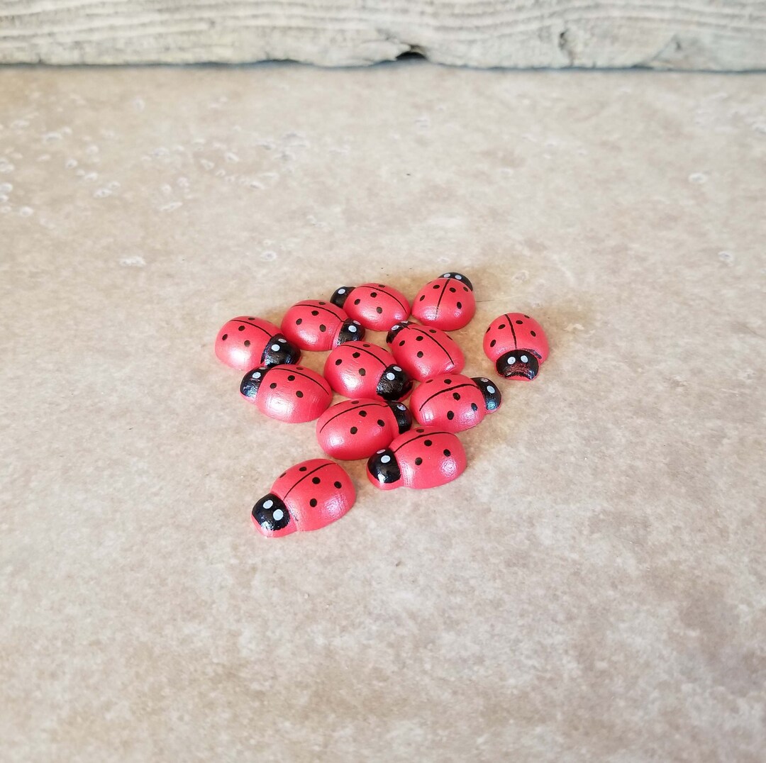 Large Wooden Ladybugs for Crafts and Wood Craft Projects Package of 20 ...