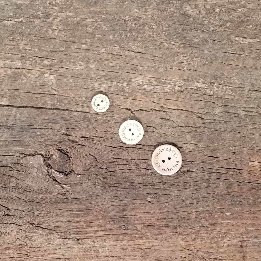 Great "handmade With Love" Wooden Buttons for Craft and Sewing Projects ...