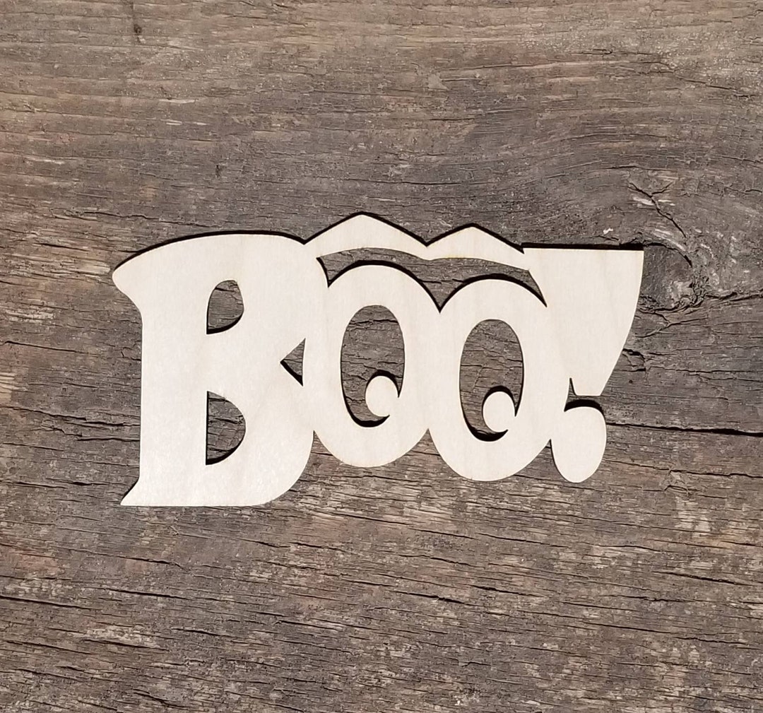 Great Halloween "boo" Laser Cut Wood Word for Wood Crafts, Party and ...