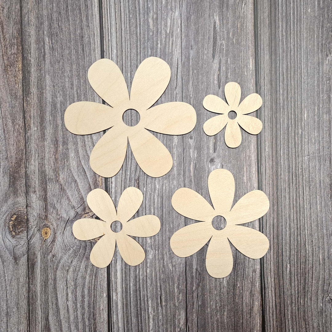 Large Wood Laser Cut Daisies - New! 4 Sizes Available - 1/8" Thick ...