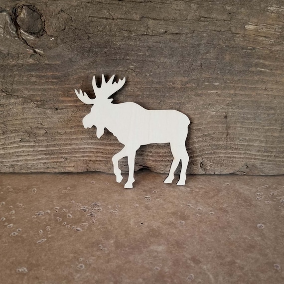 Fantastic Wild Moose Wood Laser Cutout A Big Red's Craft | Etsy