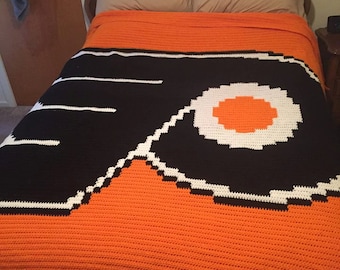 Philadelphia Flyers Inspired Crochet Blanket - Etsy
