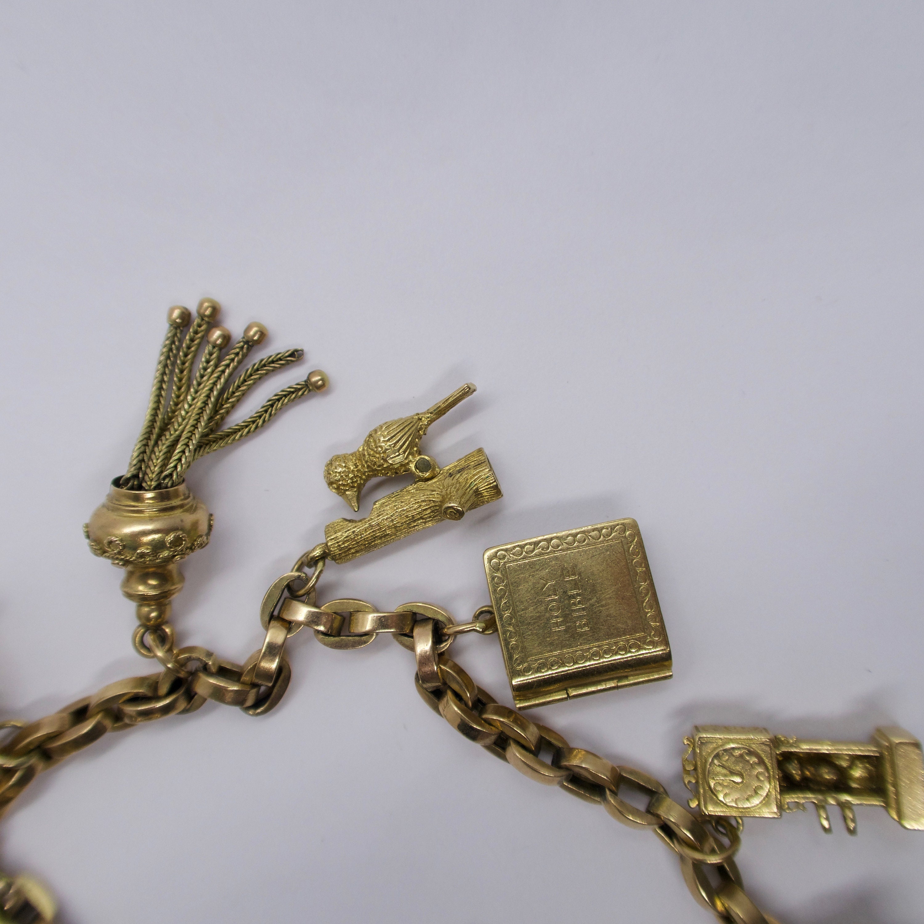 Vintage Yellow Gold Charm Bracelet - Etsy