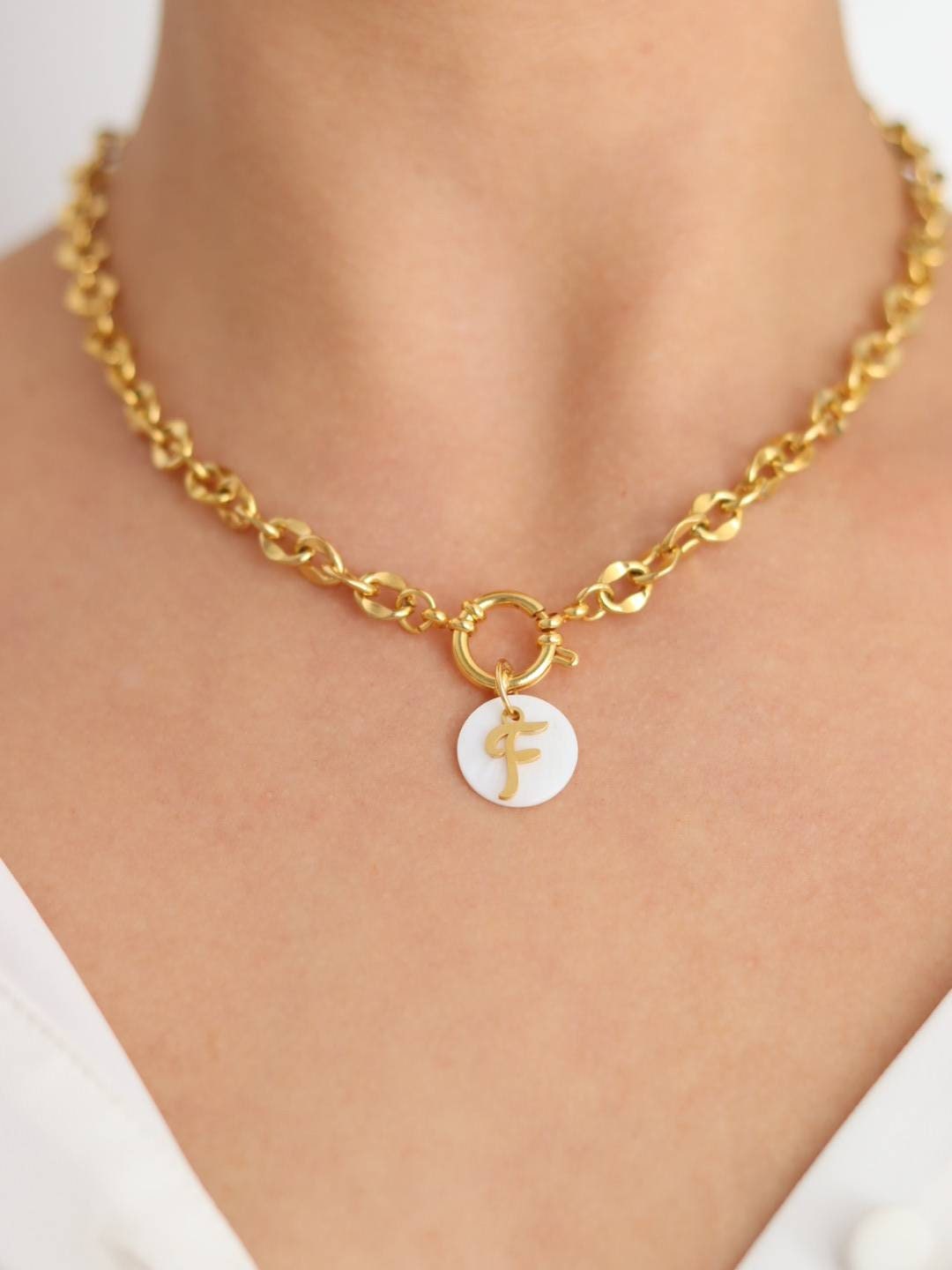 Custom Stainless Steel Initial Collar - Etsy