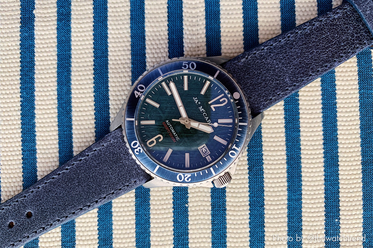 Vintage Distressed Italian Leather Navy Blue Watch Strap With - Etsy