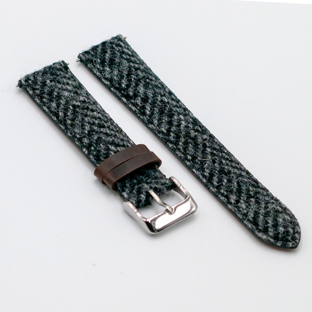 Harris Tweed Herringbone Rolling Smoke Watch Strap (18mm-20mm-22mm) - Etsy
