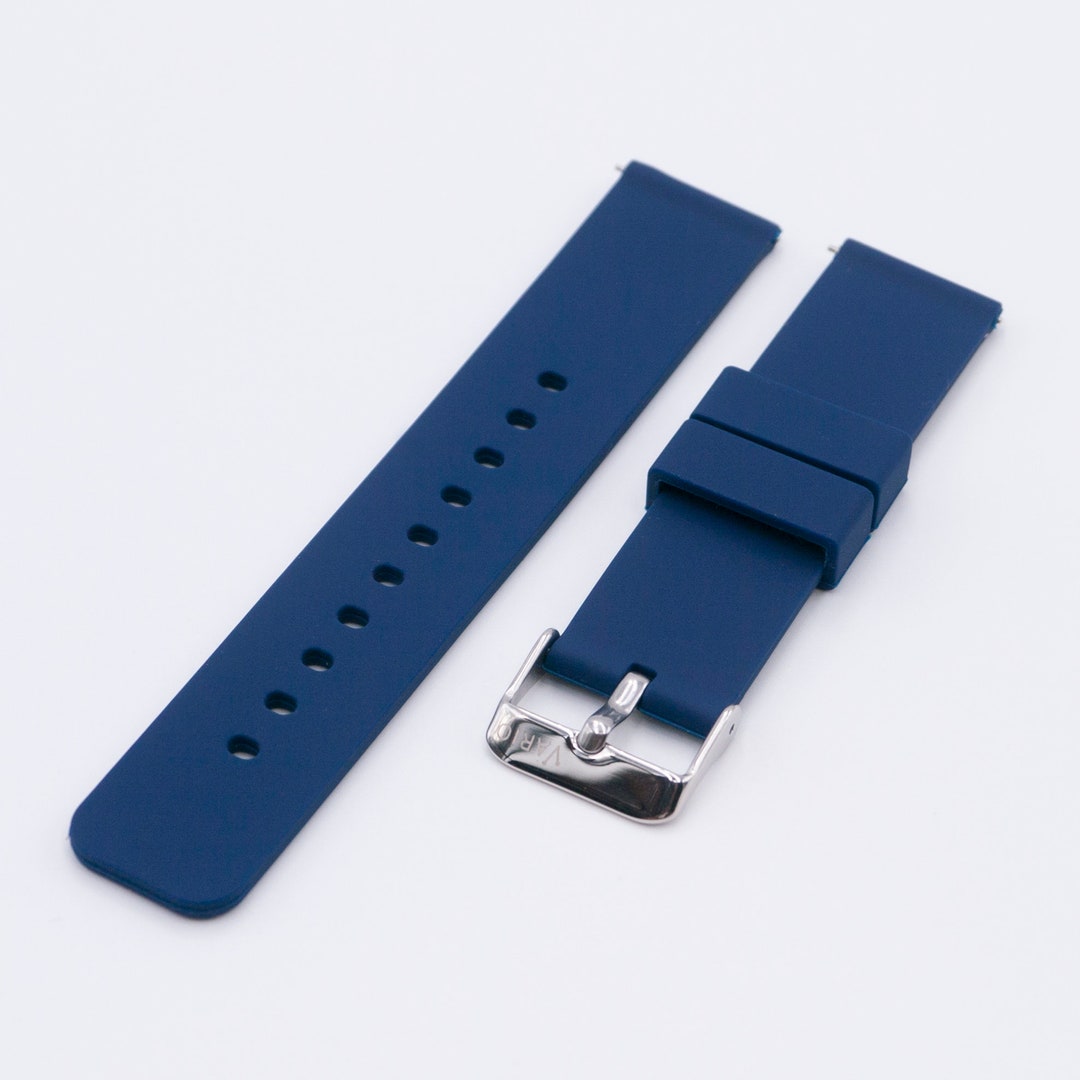 Navy Blue Quick Release Silicone Watch Strap (20mm-22mm) - Etsy