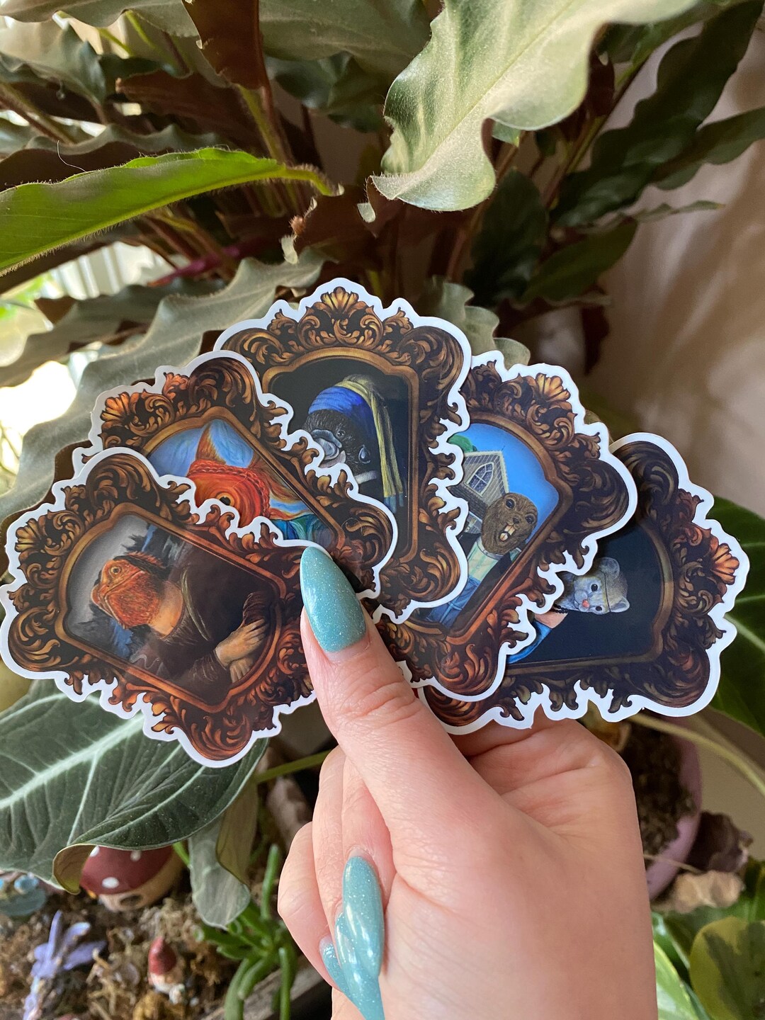 Famous Animal Head Portrait Sticker - Metallic Shine - Etsy