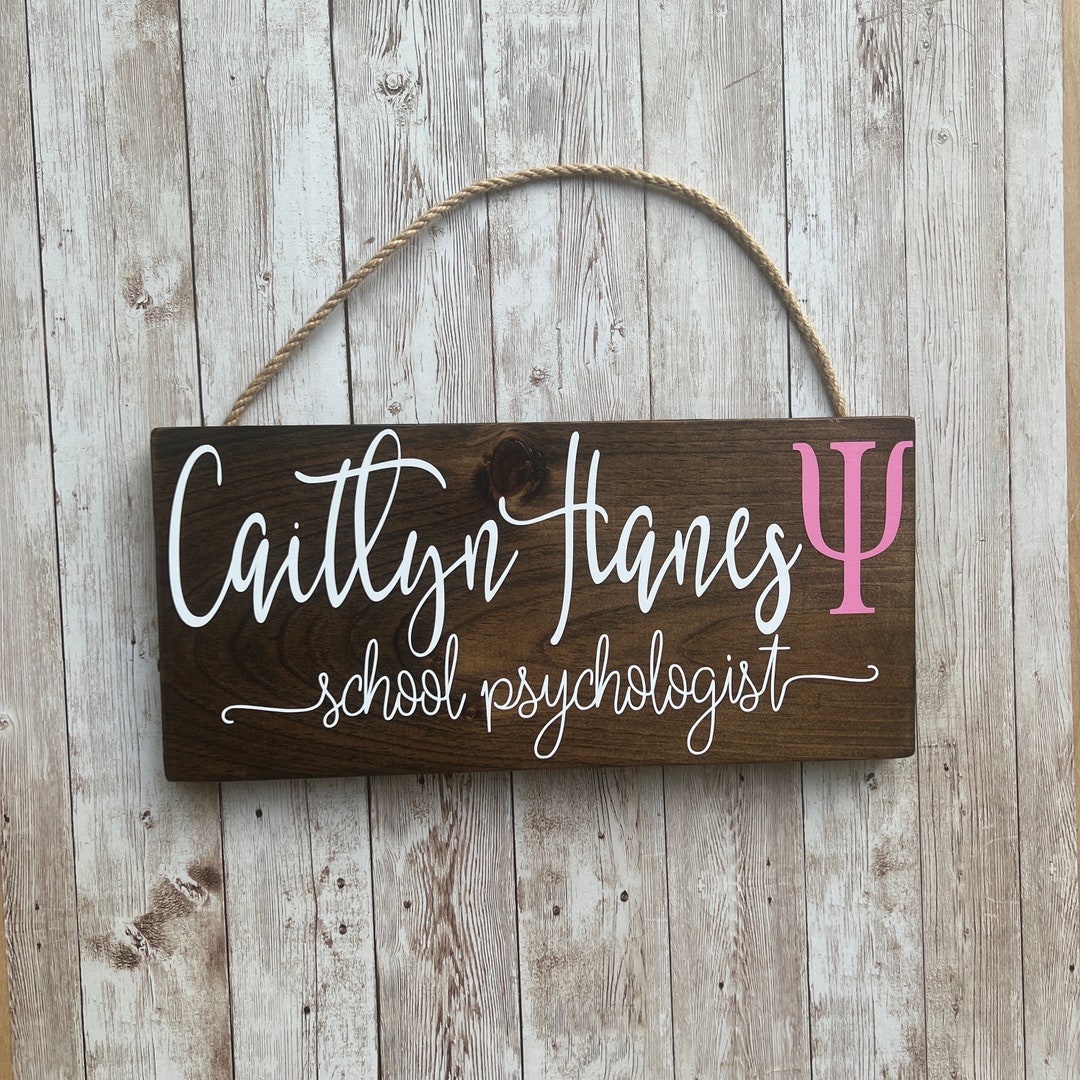 Personalized School Psychologist & Counselor Hanging Name Sign – Gift ...