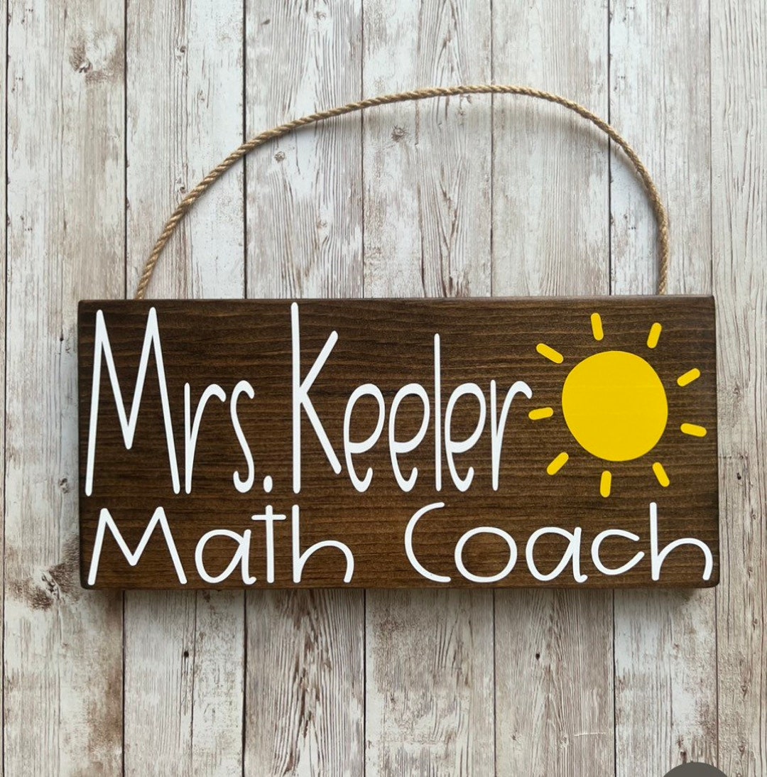 Personalized Math Coach Hanging Sign – Unique Gift for Math Enthusiasts ...