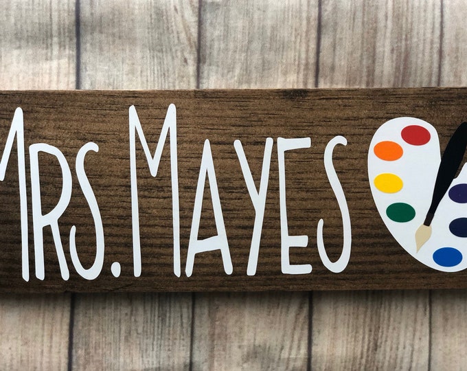 Personalized Art Teacher Name Sign – Unique Graduation Gift – Creative ...