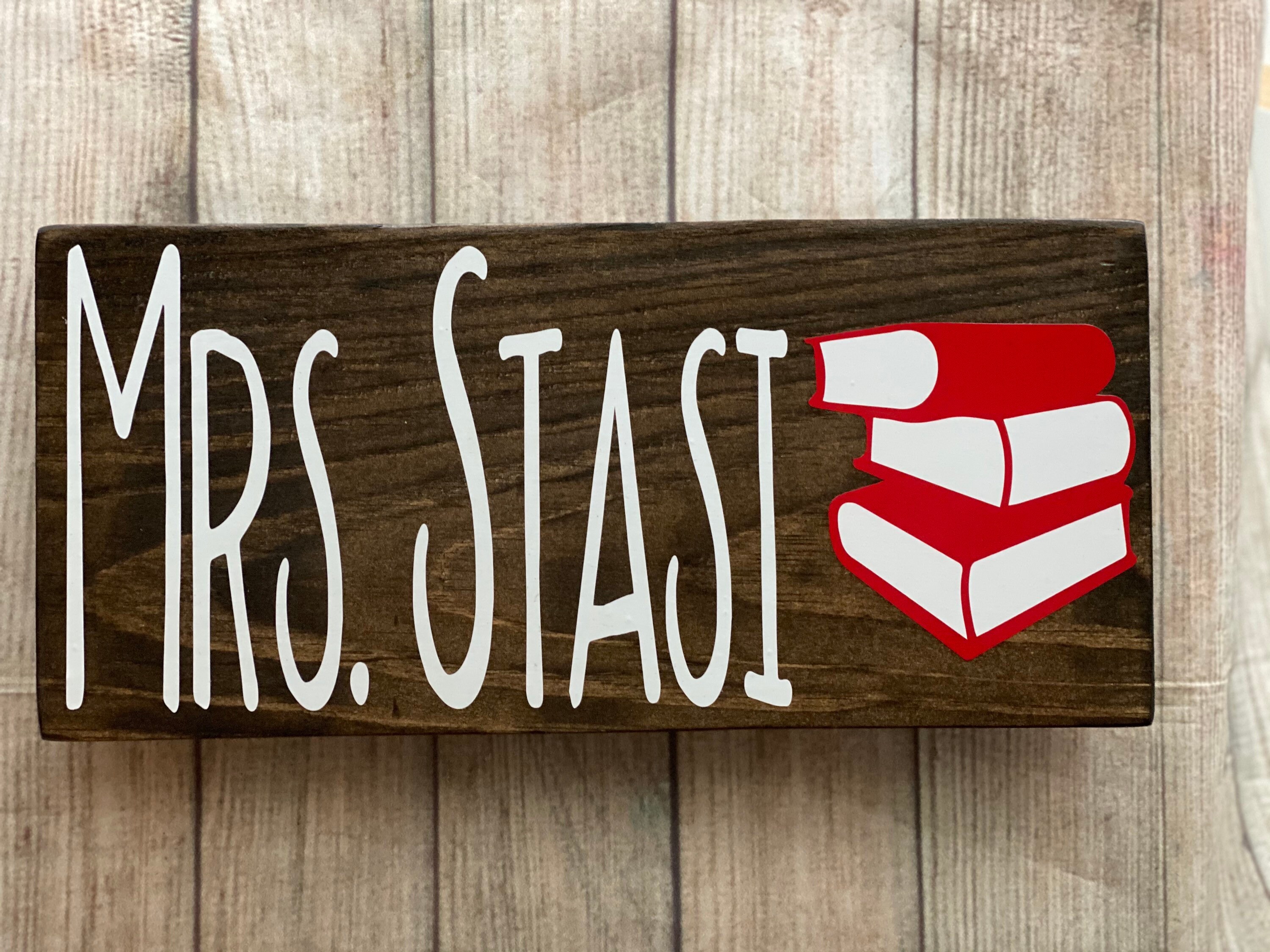 Media Specialist Gift Librarian Gift Teacher Name Sign - Etsy