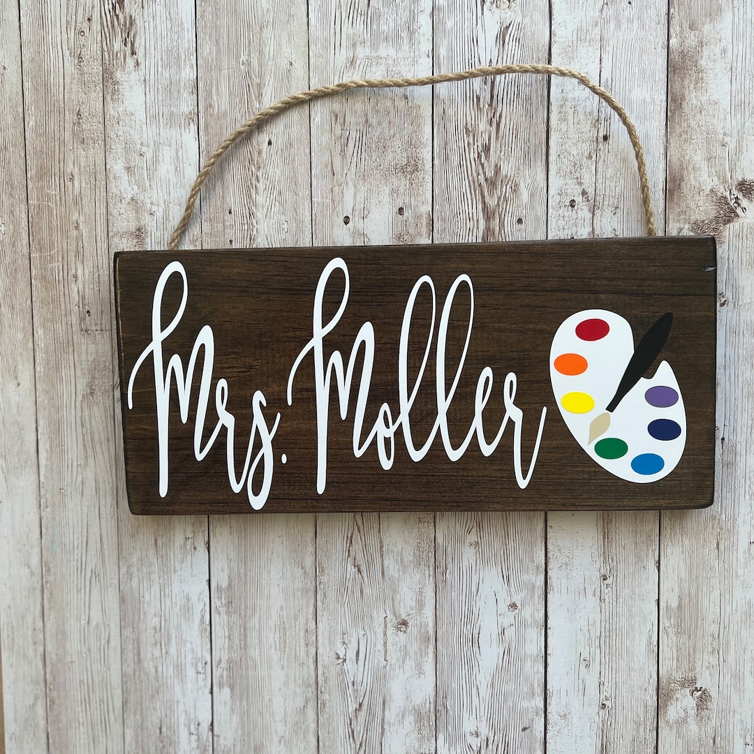 Personalized Art Teacher Name Sign – Unique Gift for Paint Enthusiasts ...