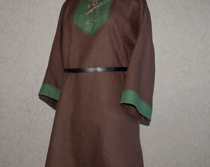 Medieval Tunic Linen LARP Tunic Renfaire Shirt Viking Clothing Middle ...