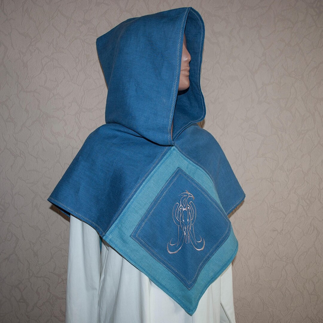 Viking Hood Linen Medieval Hood LARP Cape ( Made According Skjoldehamn ...