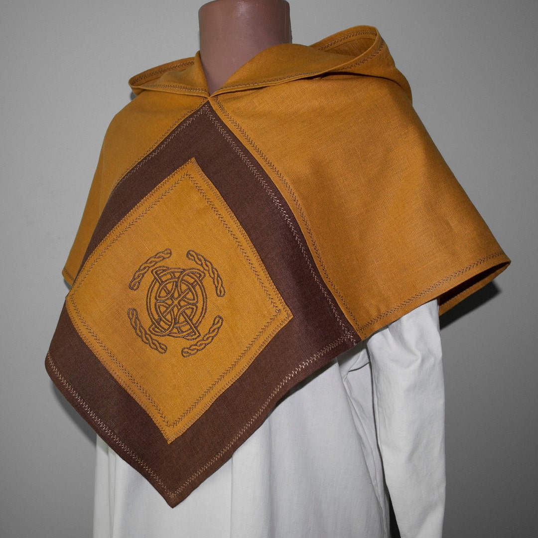 Renfaire Hood Linen Viking Hood Larp Capelet Made According Skjoldehamn ...