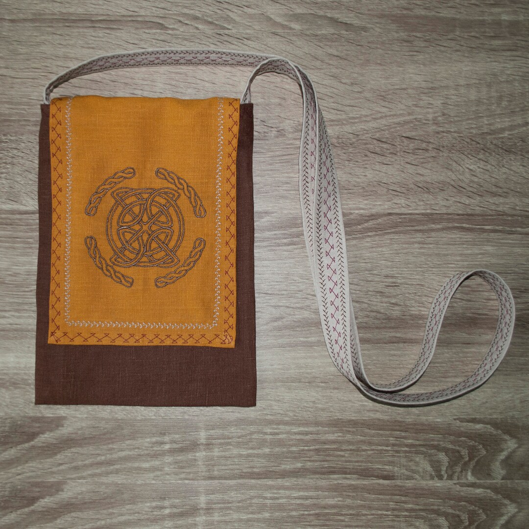 Medieval Bag Linen LARP Bag Textile Pouch Renfaire Bag Viking Shoulder ...