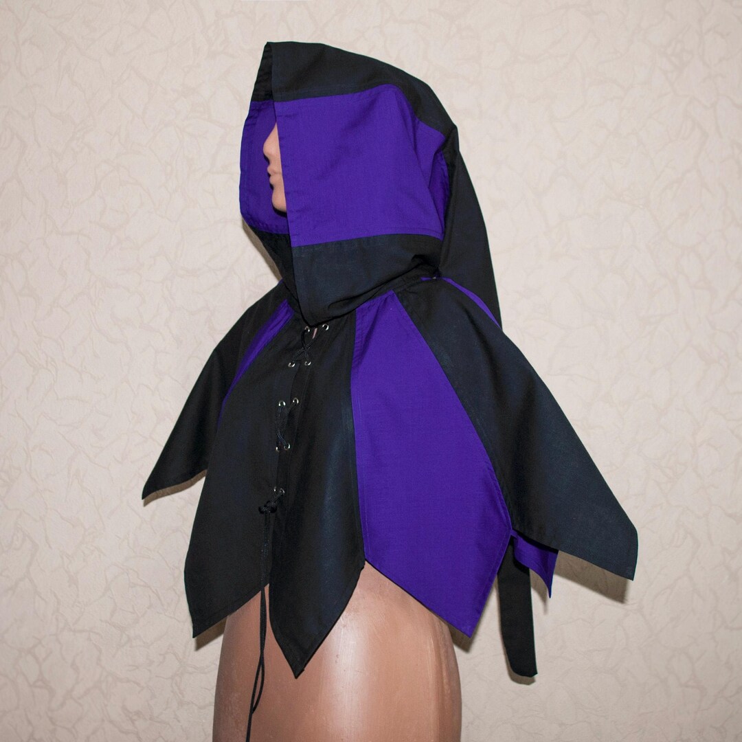 Medieval LARP Hood: Chaperon Hooded Cape Fantasy Renafaire Short Cloak ...