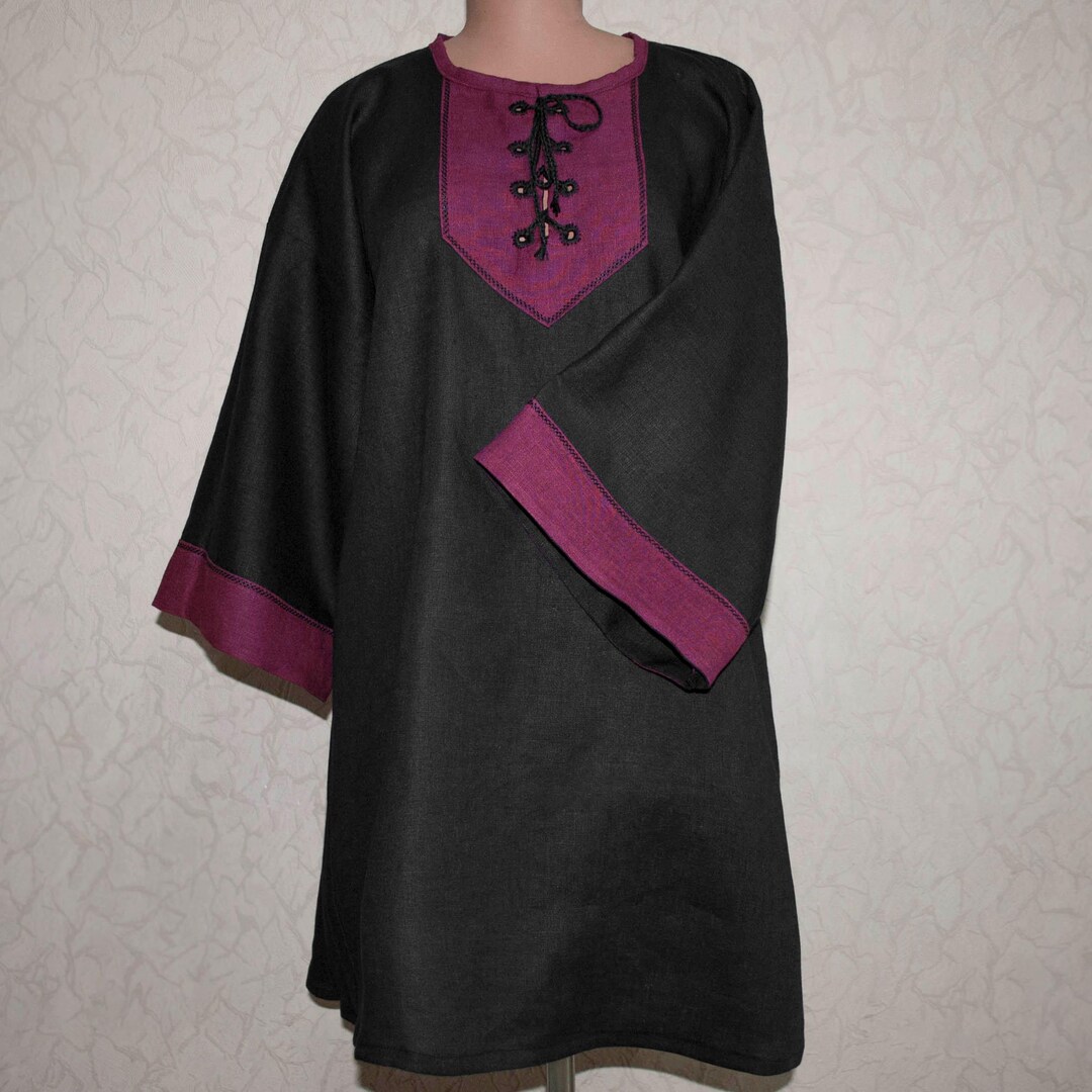 Medieval Tunic Linen LARP Tunic Renfaire Shirt Viking Tunic Pagan SCA ...
