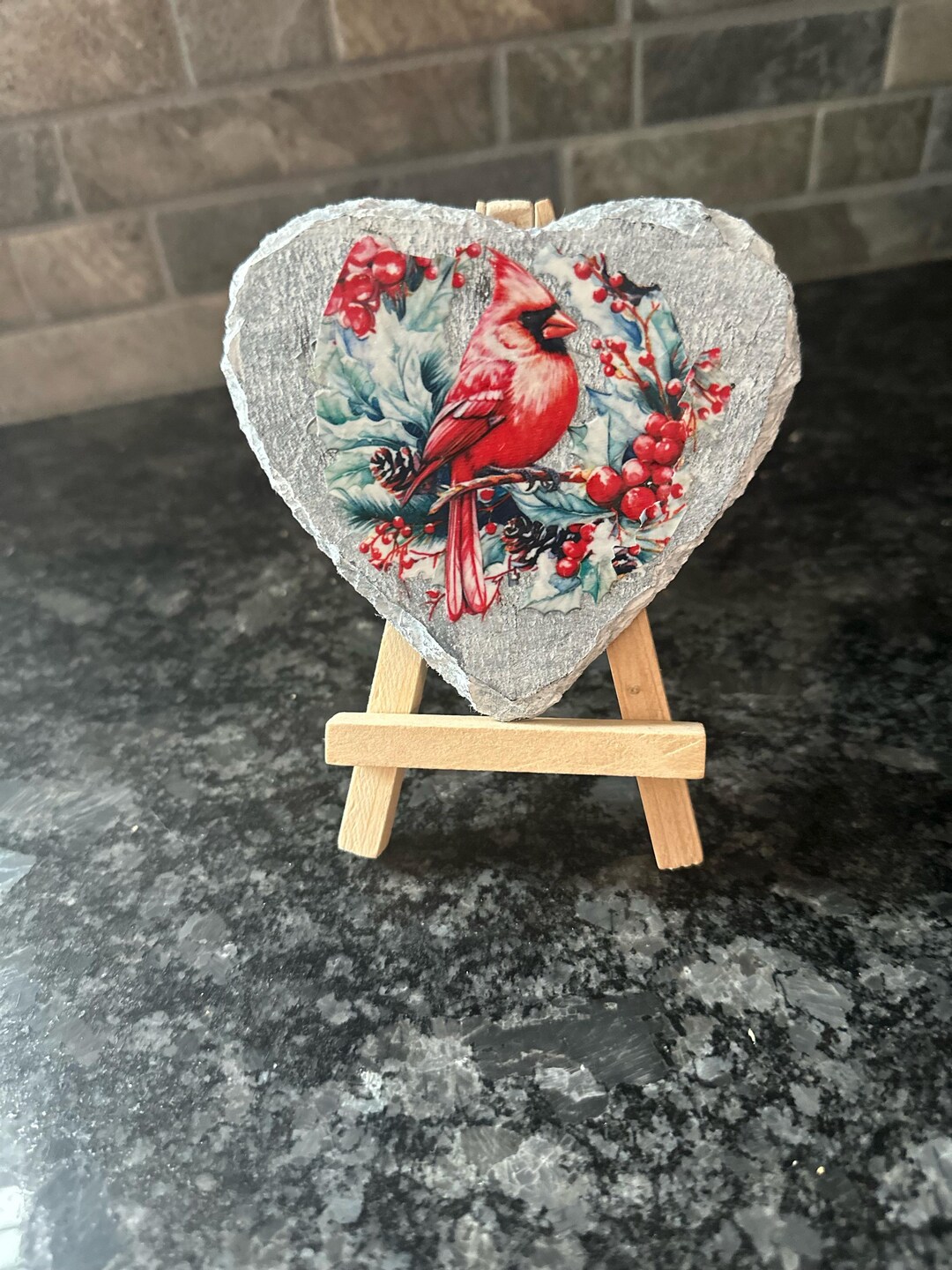 Cardinal Heart Slate - Etsy