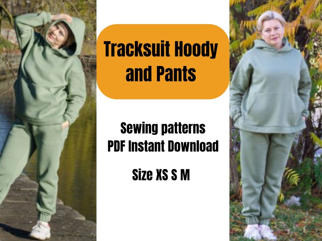 Tracksuit Hoody and Tracksuit Pants Patterns, Sewing Patterns Instant ...