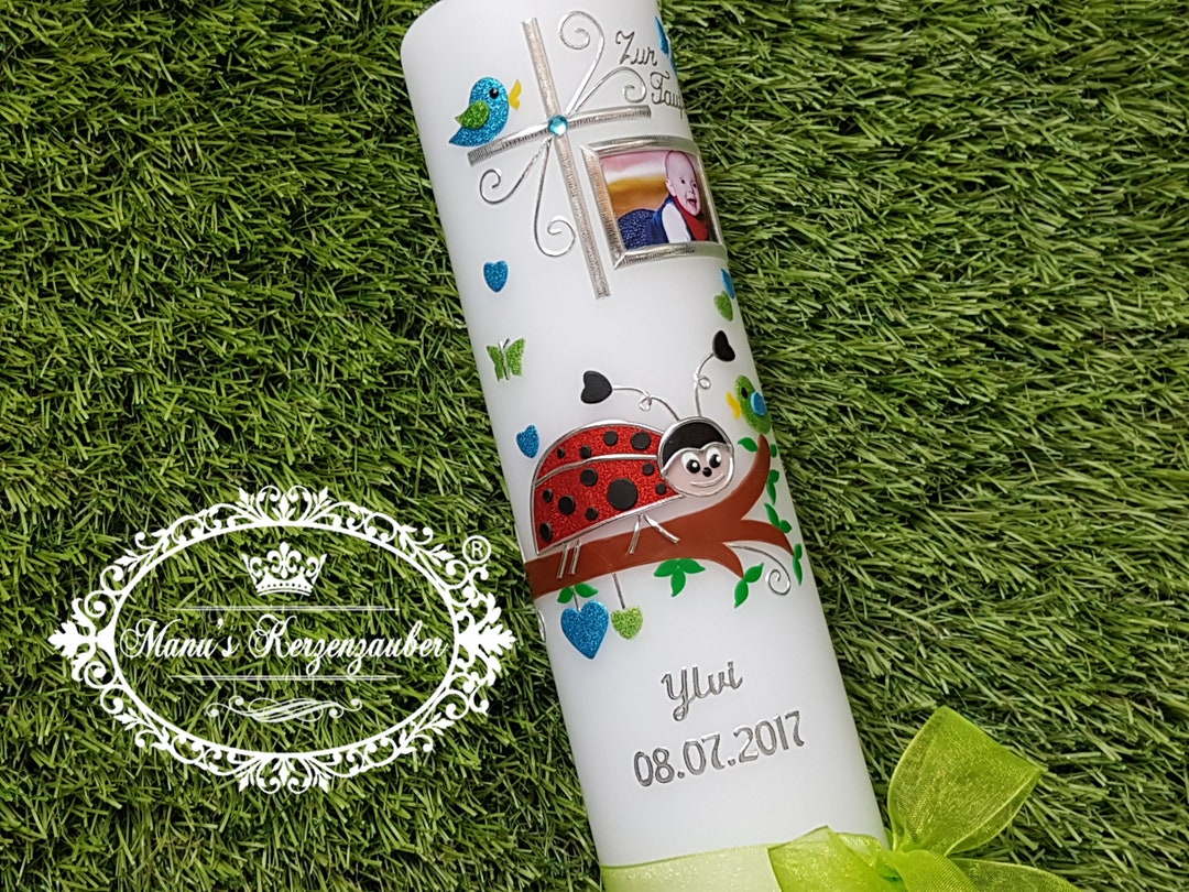 Baptismal Candle & Photo Ladybug on AST the Original - Etsy