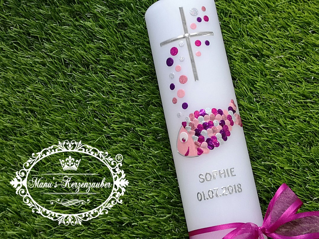 Baptismal Candle Fish Heart Scale the Original© Wax - Etsy