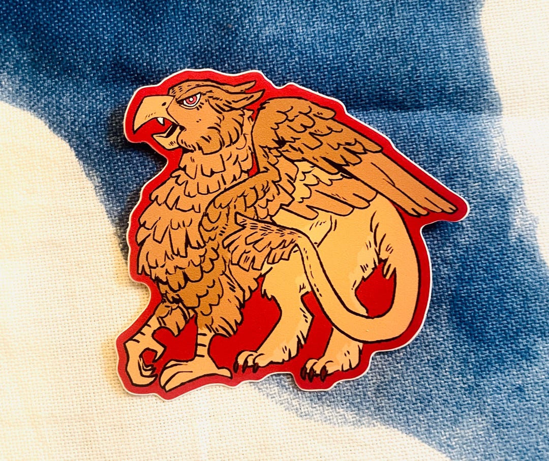 Golden Gryphon Matte Vinyl Sticker - Etsy