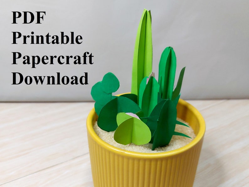 Mini Paper Cactus Garden Printable Paper Plants Digital - Etsy