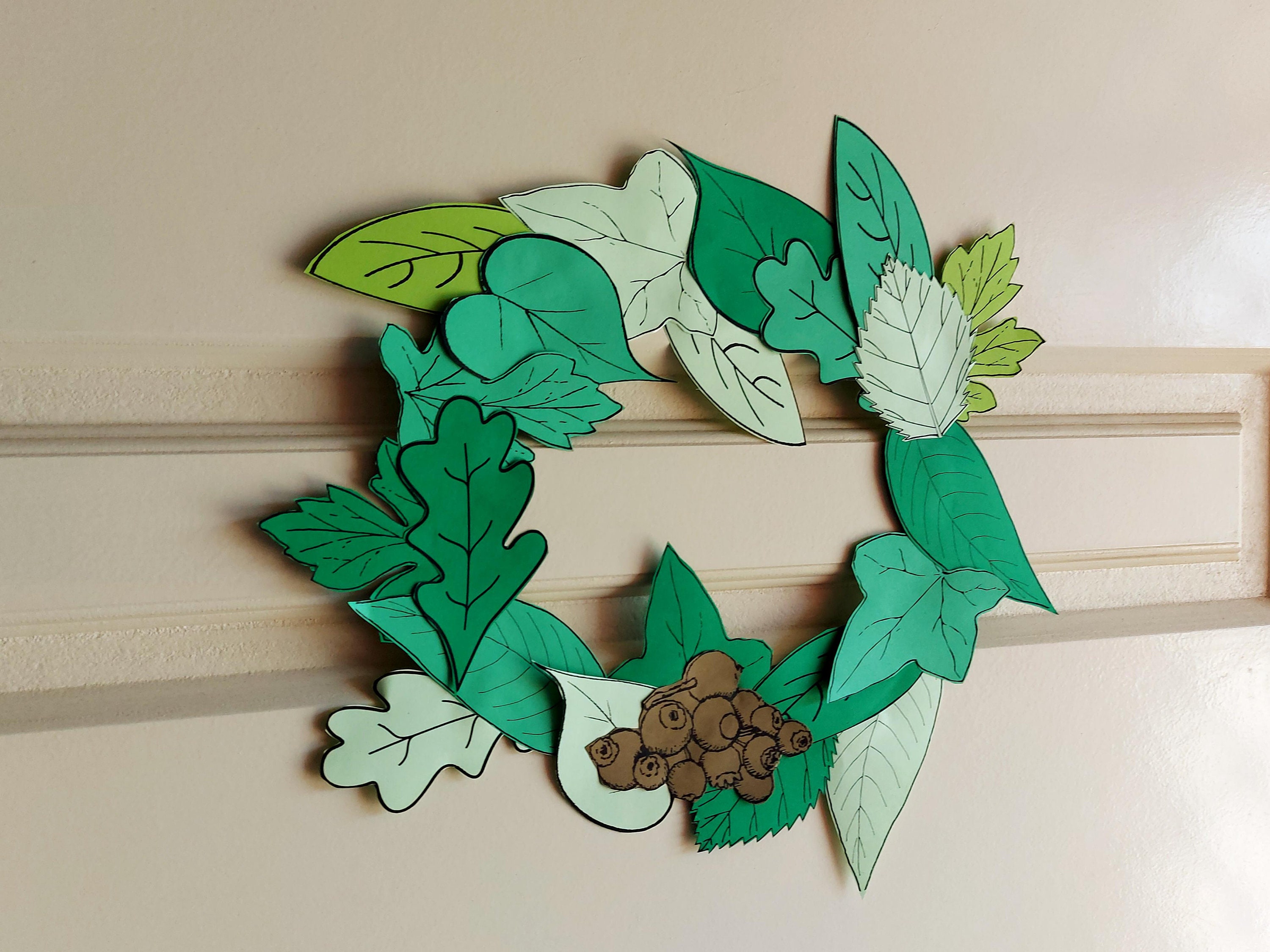 Seasonal Leaves Wreath Printable Thanksgiving Autumn Paper - Etsy