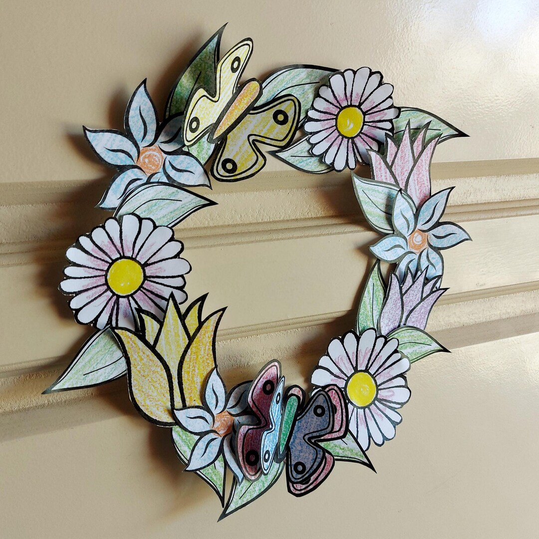 Spring Flower Wreath Instant Download Papercraft, Office and Home Décor ...