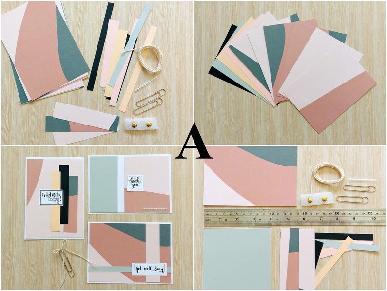 DIY Card Making Kit With Neutral Minimalist Abstract Designs (6 ...