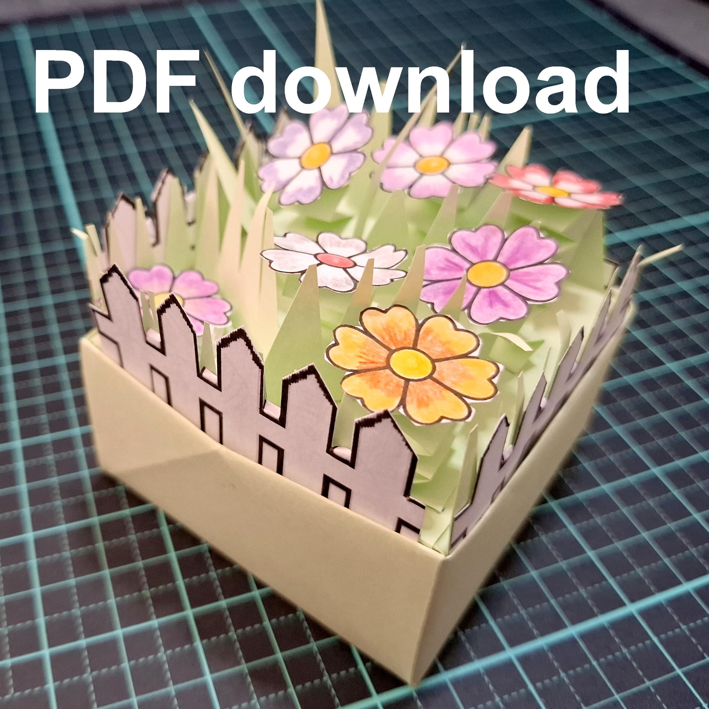 Flower Garden Mini Diorama Papercraft Kit, Digital Download DIY, Spring ...