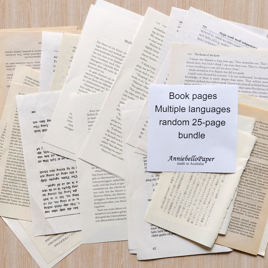 Original Book Page Bundles for Crafters, Mixed Media Collage Paper ...