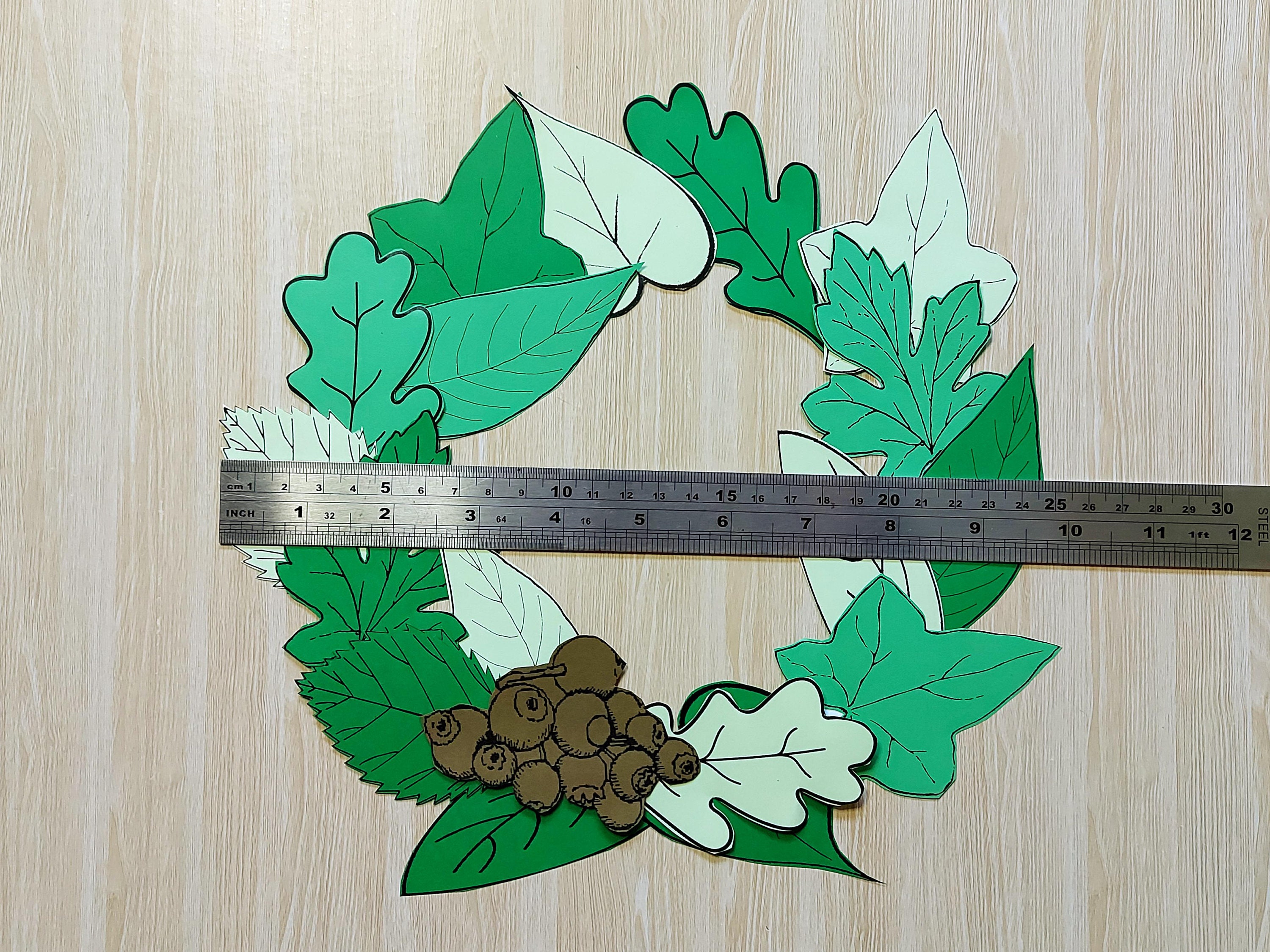 Seasonal Leaves Wreath Printable Thanksgiving Autumn Paper - Etsy