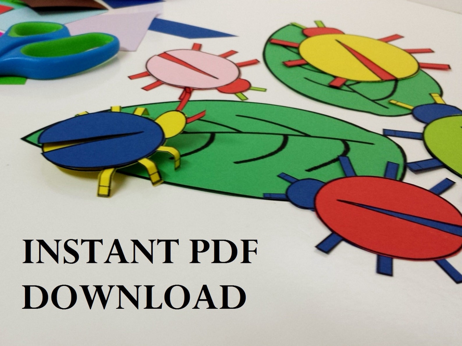 Bugs Papercraft Instant Download, Printable Garden Bug Craft, Spring ...