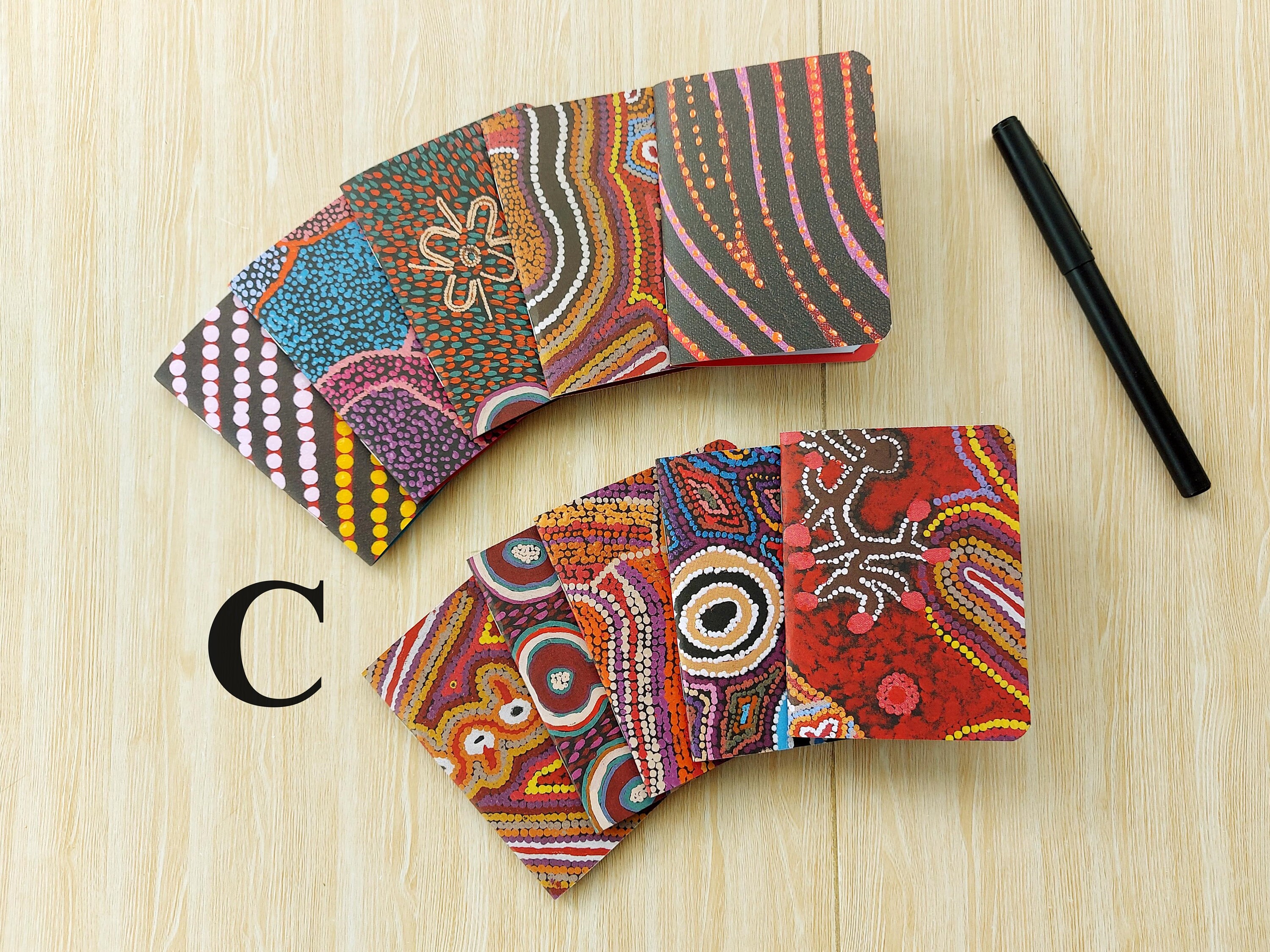 Australian Aboriginal Dot Folk Art Mini Notebooks 10, Small Stationery ...