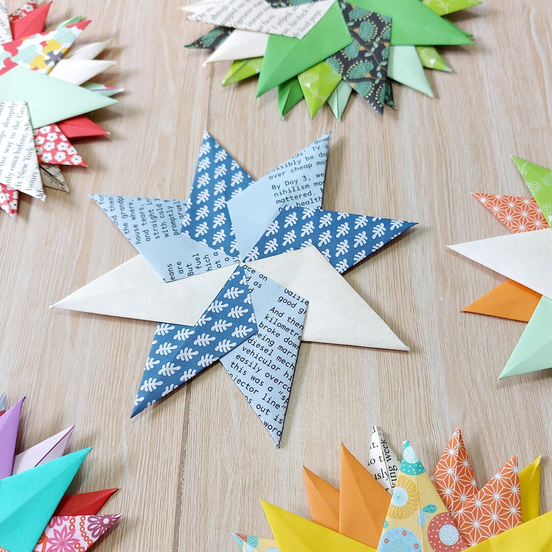 DIY Paper Stars, Flower Starburst Embellishment and Ornaments, Kids ...