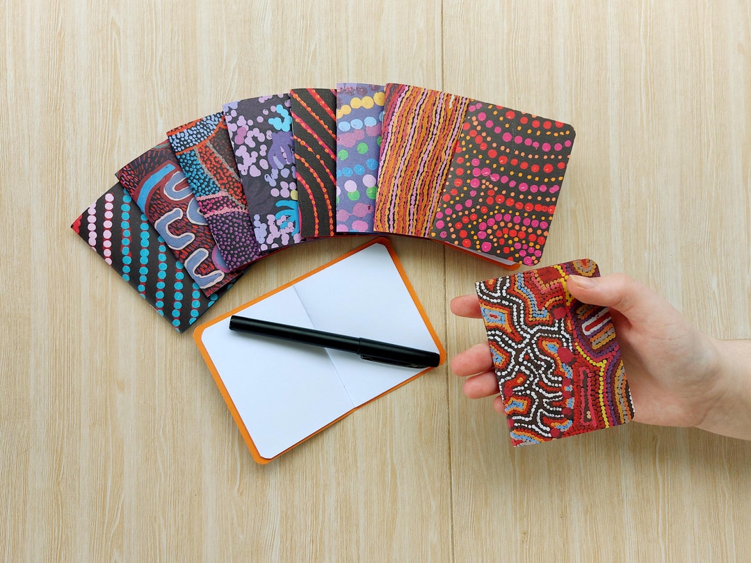 Australian Aboriginal Dot Folk Art Mini Notebooks 10, Small Stationery ...