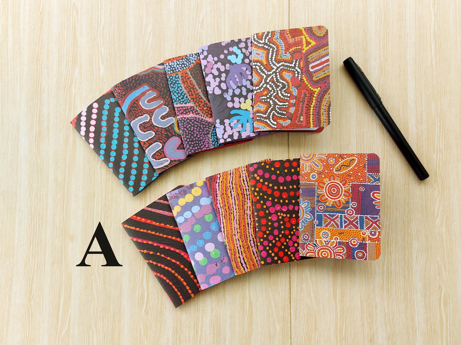 Australian Aboriginal Dot Folk Art Mini Notebooks 10, Small Stationery ...