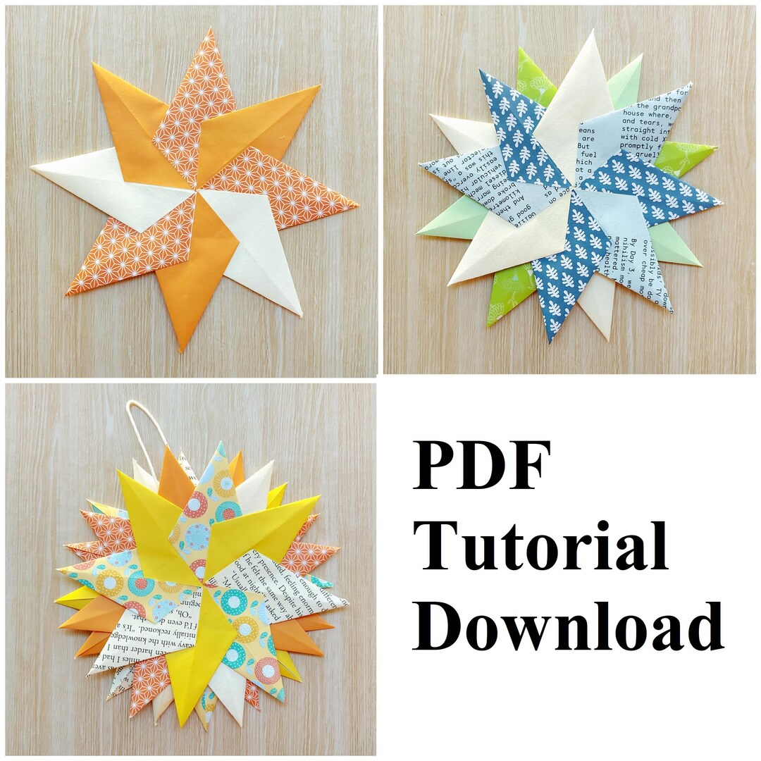 Modular Star or Flower Papercraft Instant Download, Printable Craft for ...