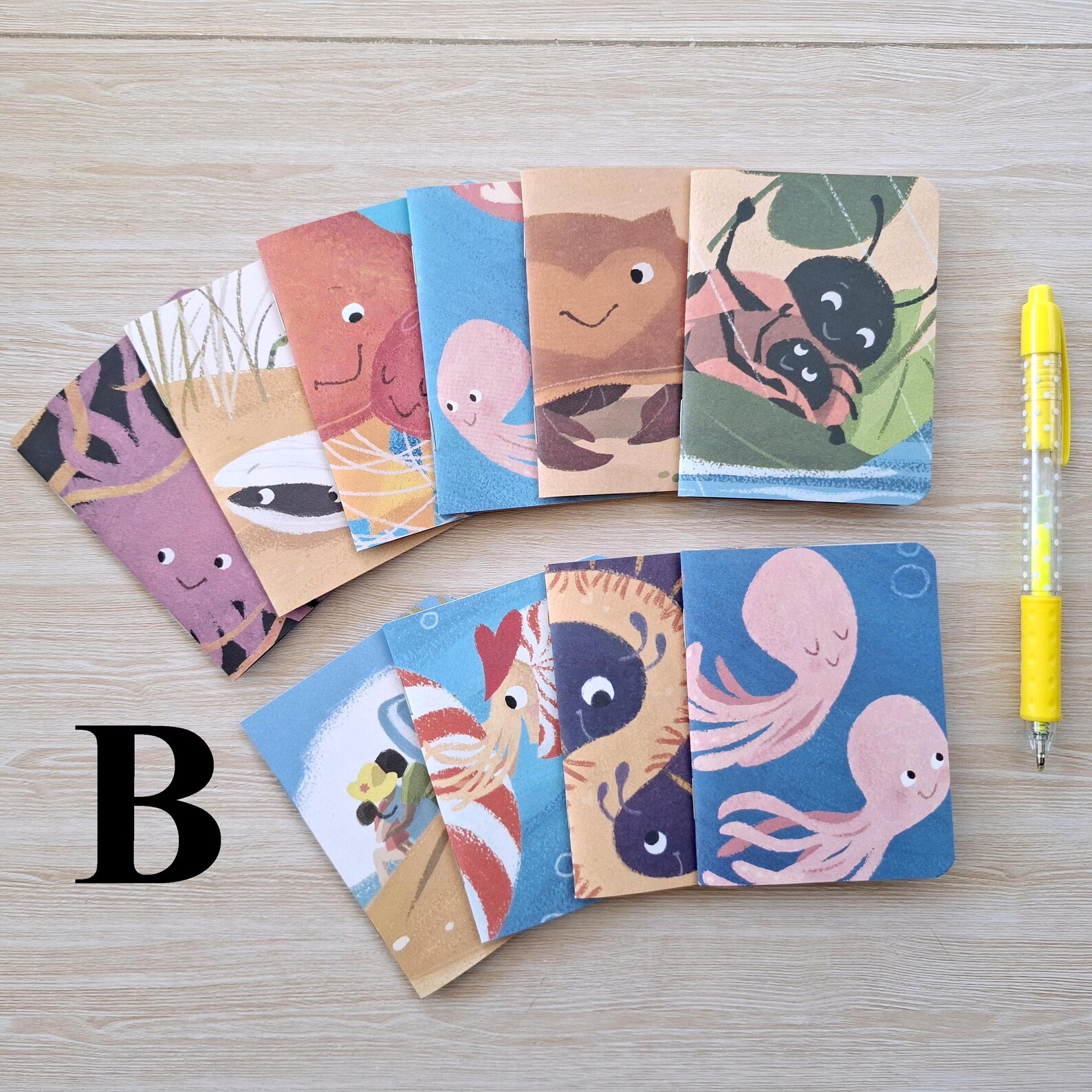 Kids Mini Notebooks (10), School Pencil Case Small Pad for Note Taking ...