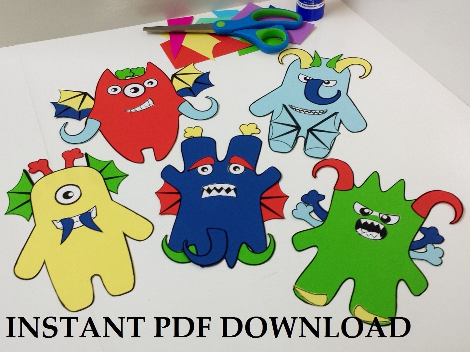 Halloween Monster Papercraft Party Game Instant Download , Printable ...