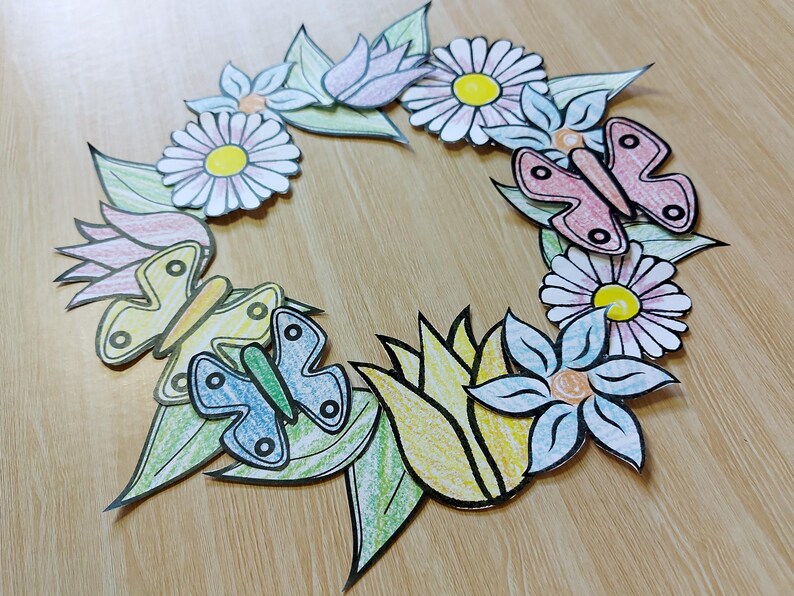 Spring Flower Wreath Instant Download Papercraft, Office and Home Décor ...