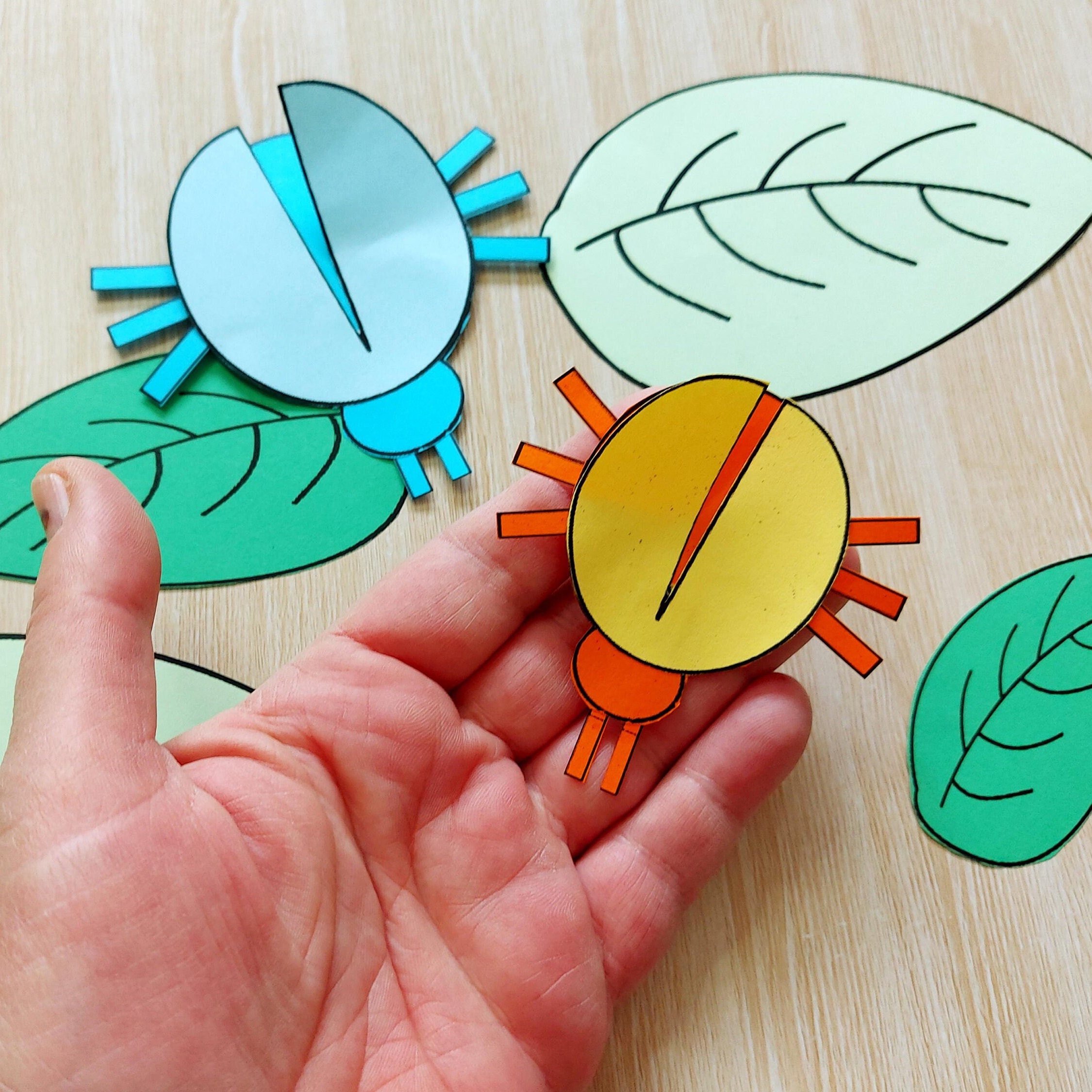Bugs Papercraft Instant Download, Printable Garden Bug Craft, Spring ...