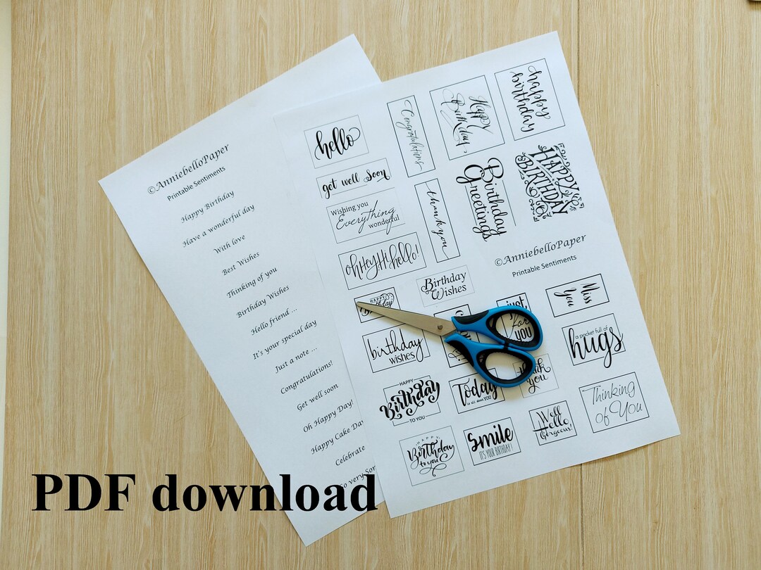 Printable Sentiments for Cards and Crafts Black and White - Etsy